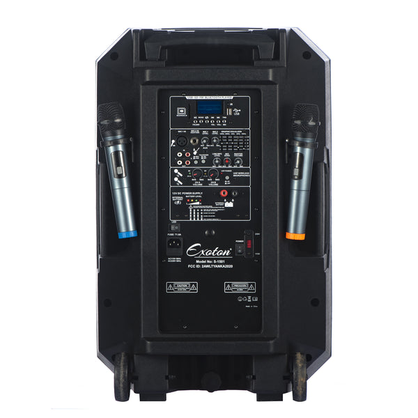 EXOTON S-1501 Bluetooth Portable PA System 1600W Rechargeable Speaker With Mic