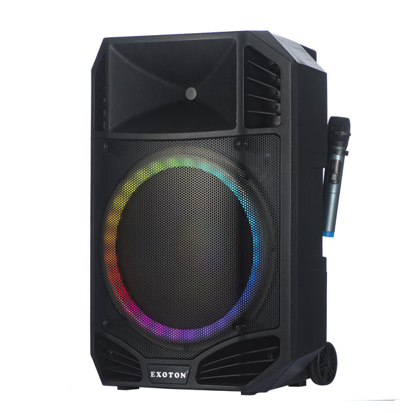 EXOTON S-1501 Bluetooth Portable PA System 1600W Rechargeable Speaker With Mic