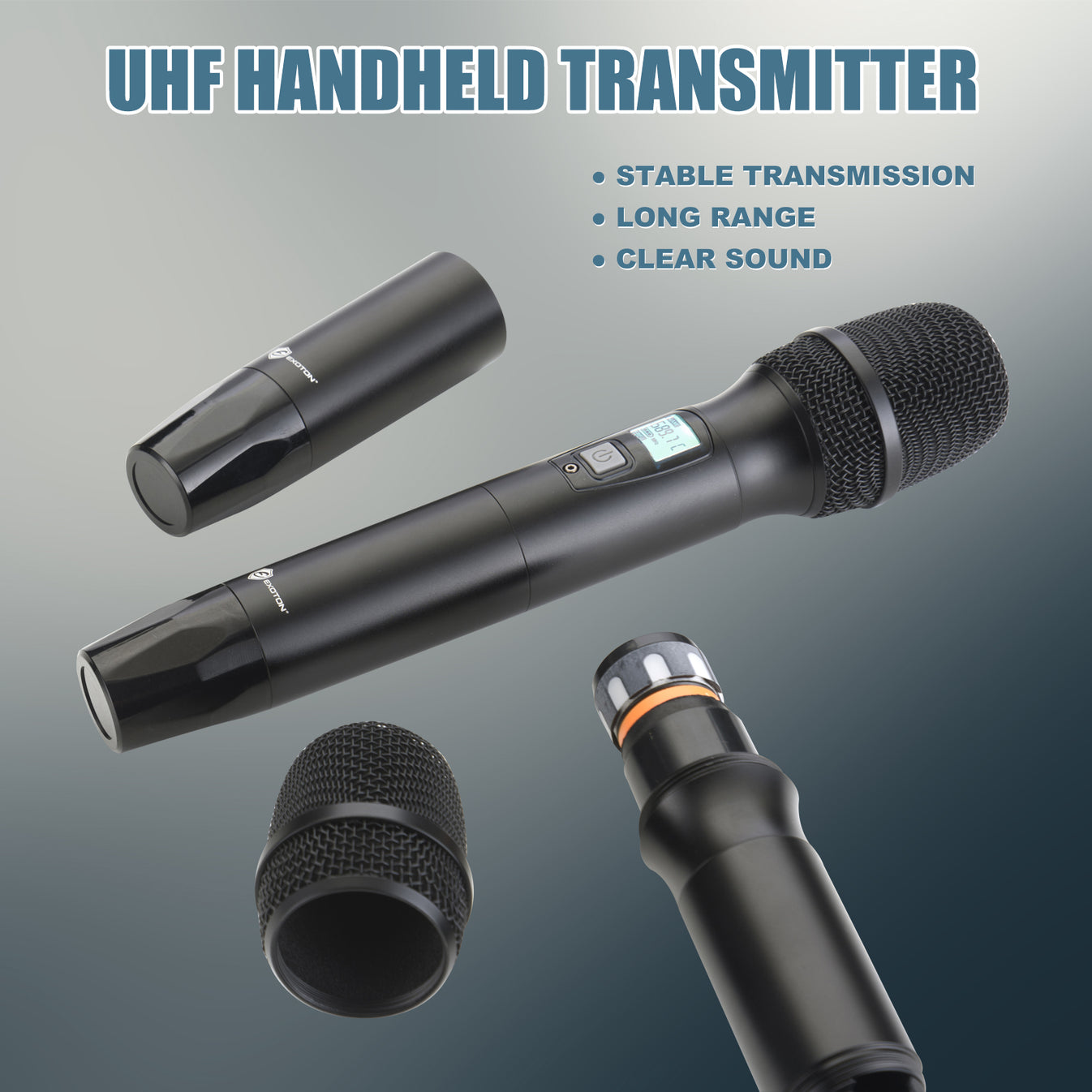 EXOTON MU-4 Wireless Microphone System 4 Channel UHF Cordless Handheld ...